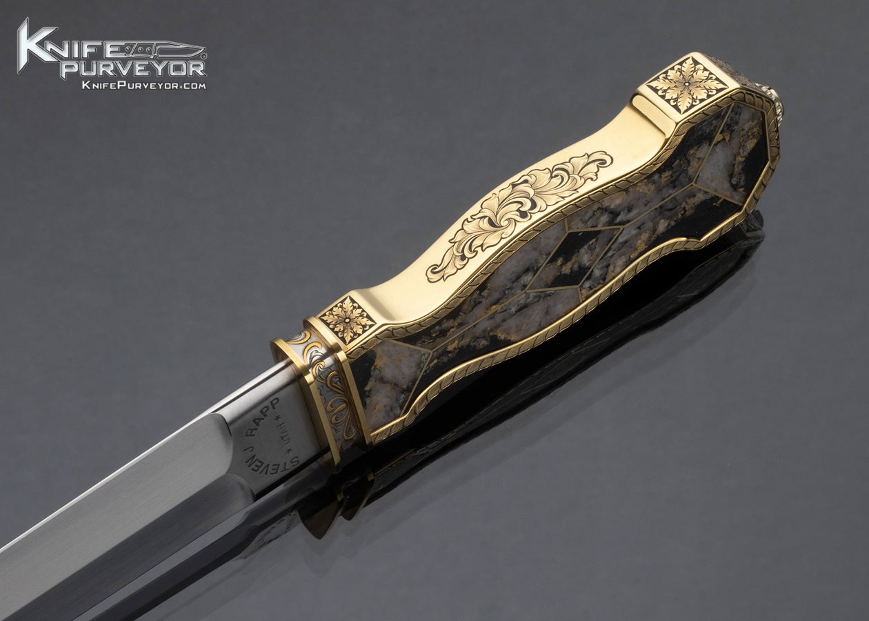 Steve Rapp Custom Knife Gold Quartz 18Kt Gold Wrapped Julie Warenski ...