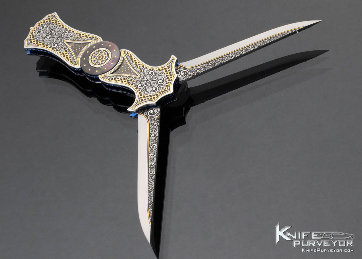 Anders Hedlund Custom Knife Sole Authorship Engraved Split Blade Black ...