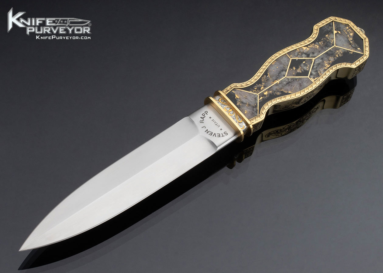 Steve Rapp Custom Knife Gold Quartz 18Kt Gold Wrapped Julie Warenski ...