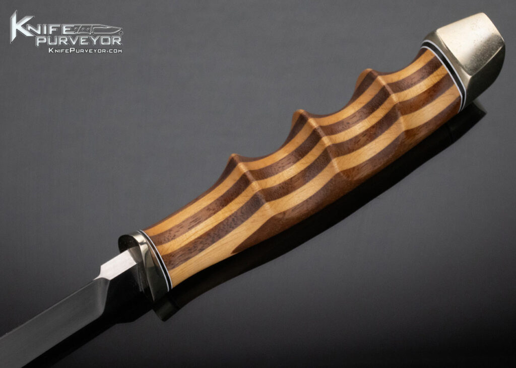 Corbit Sigman Custom Knife Finger Grooved Laminated Wood Upswept ...