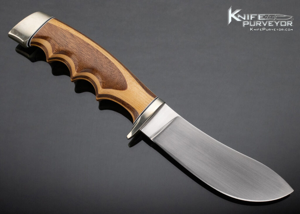 Corbit Sigman Custom Knife Finger Grooved Laminated Wood Upswept ...