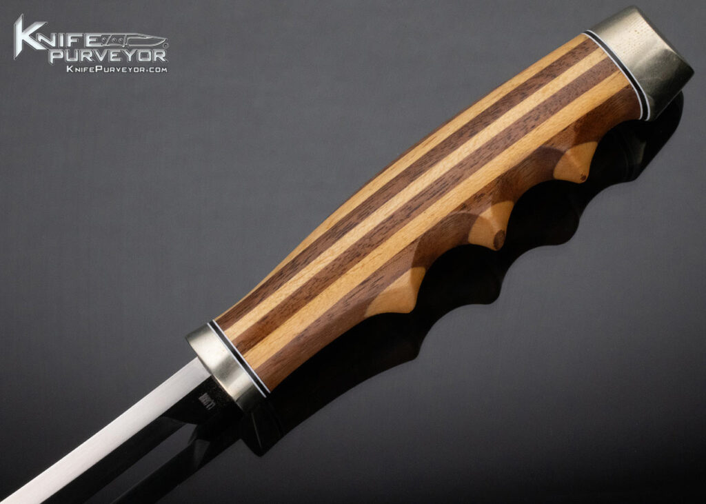 Corbit Sigman Custom Knife Finger Grooved Laminated Wood Upswept ...