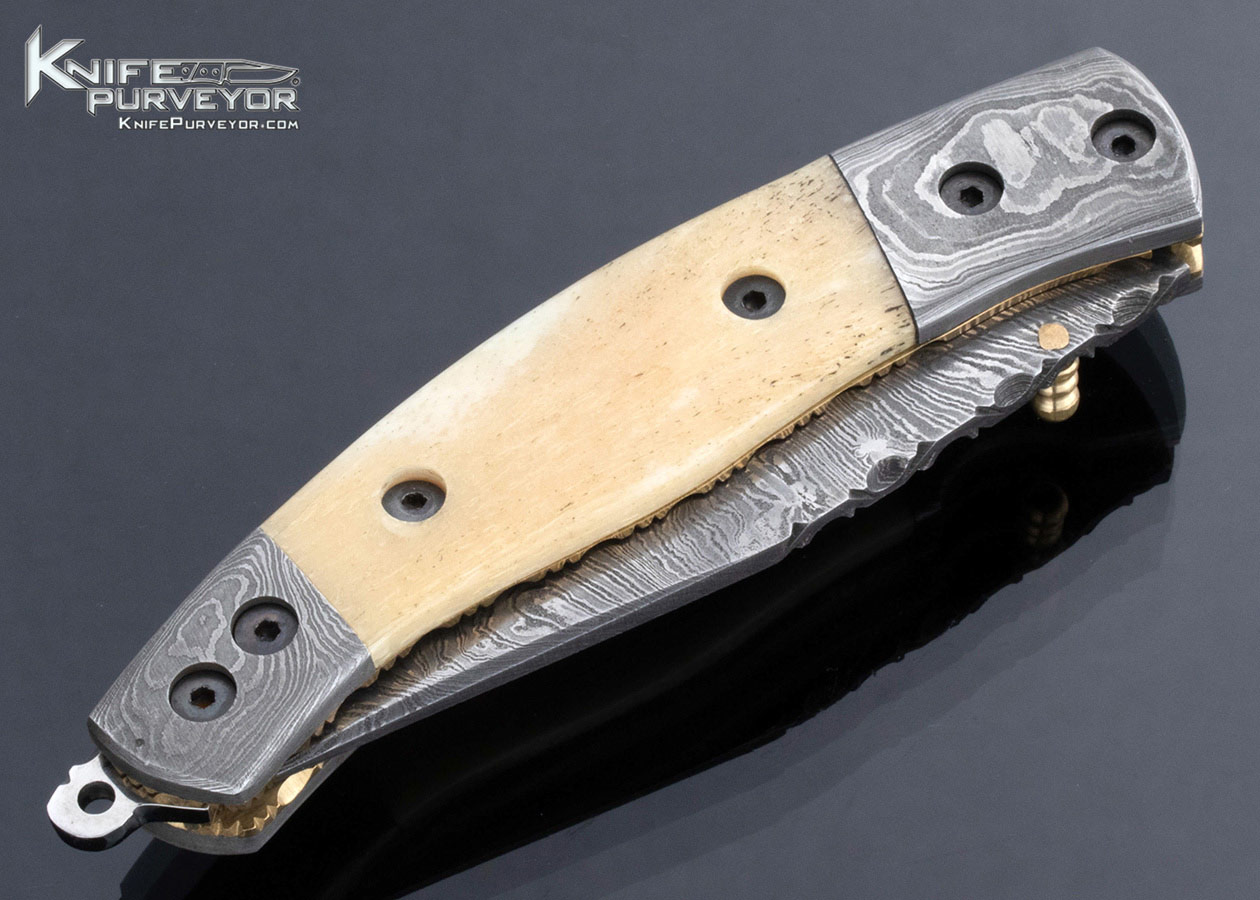 Perkin Knives Custom Knife Damascus and Mammoth Ivory Folder - Knife ...