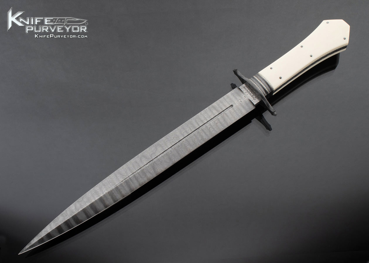 Mike Quesenberry J.S. Custom Knife Sole Authorship Damascus and Mammoth ...