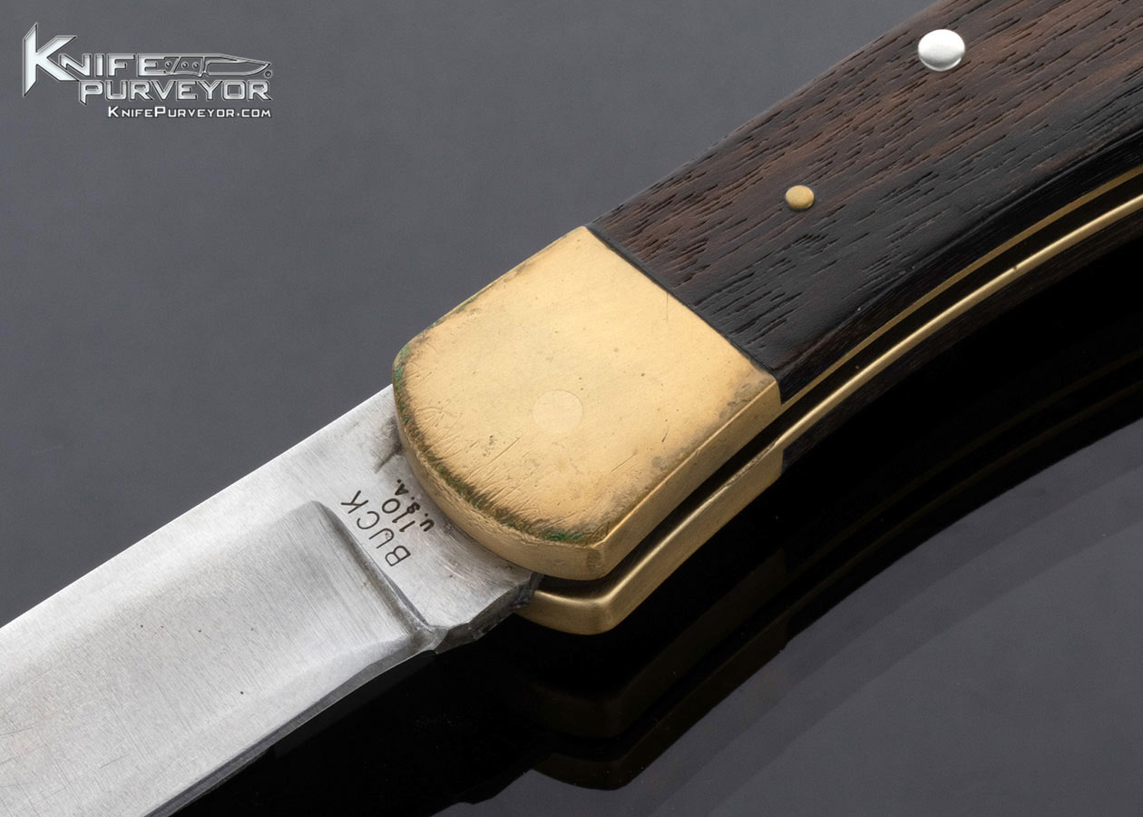 Buck Knives Model 110 Brass and Wood Lockback - Knife Purveyor
