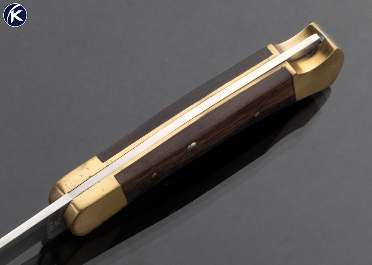 Buck Knives Model 110 Brass and Wood Lockback - Knife Purveyor