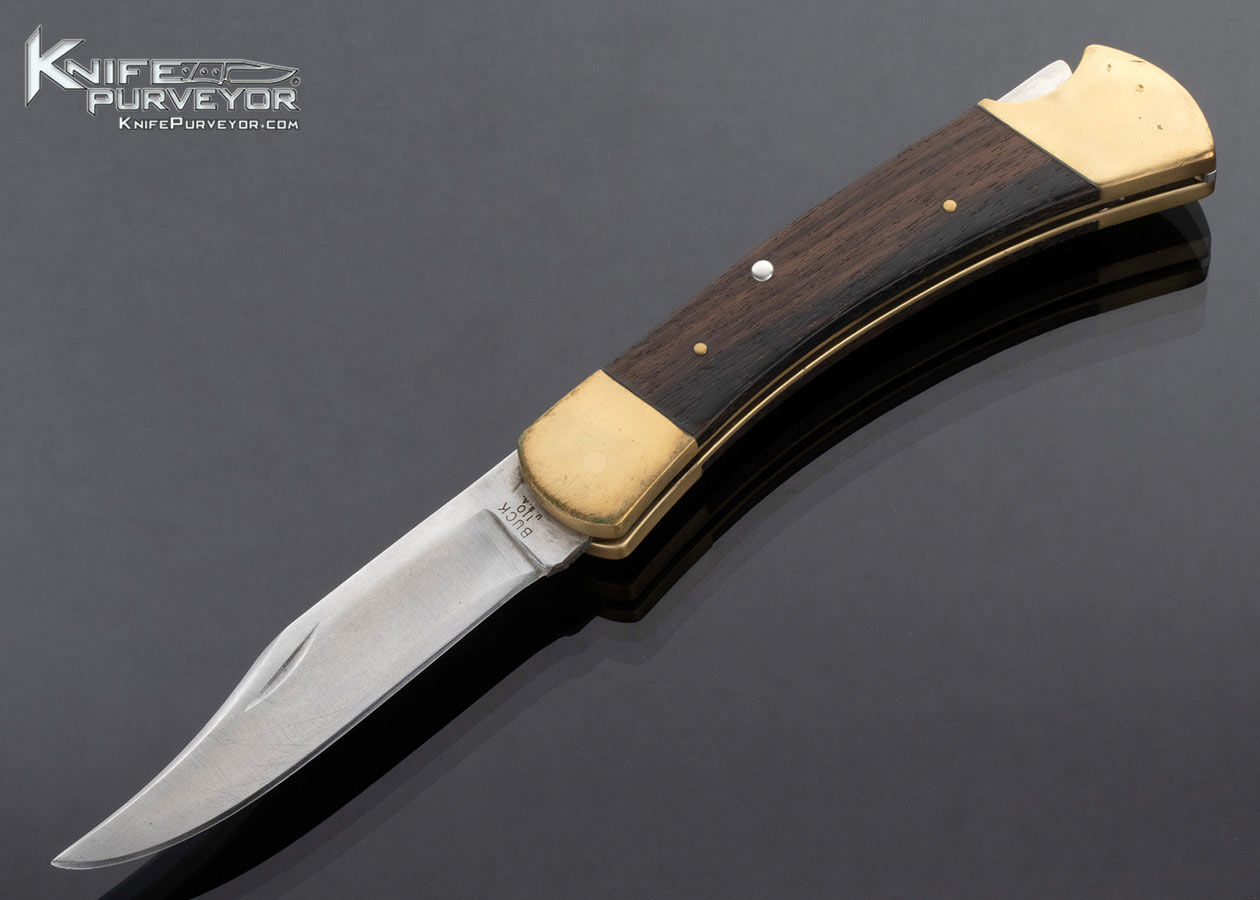 Buck Knives Model 110 Brass and Wood Lockback - Knife Purveyor