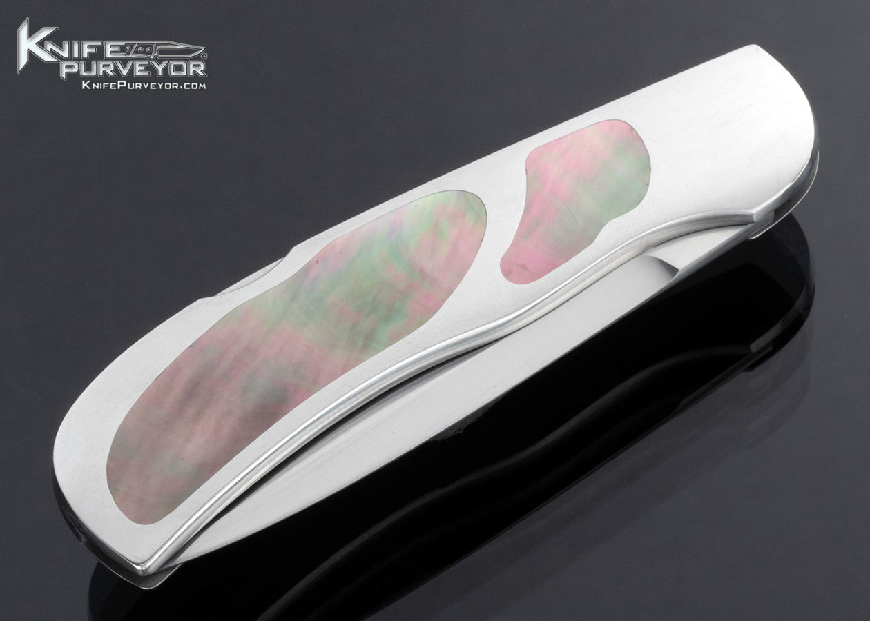 Warren Osborne Custom Knife Black Lip Tahitian Pearl Double Interframe ...