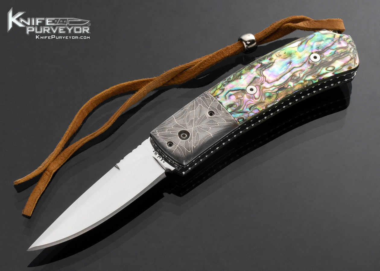 Mike Whiskers Allen Custom Knife Abalone and Damascus Automatic Scale ...