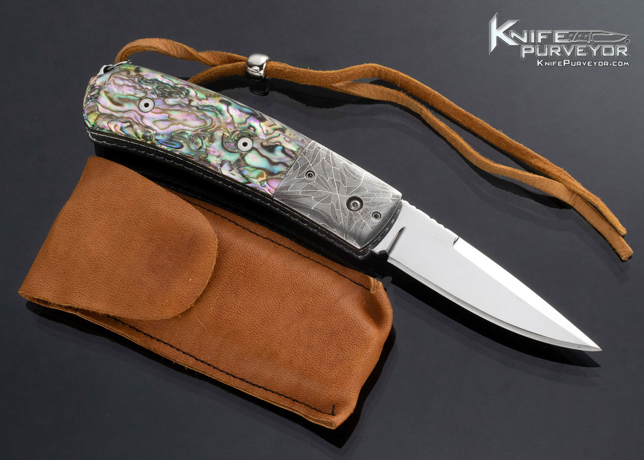 Mike Whiskers Allen Custom Knife Abalone and Damascus Automatic Scale ...