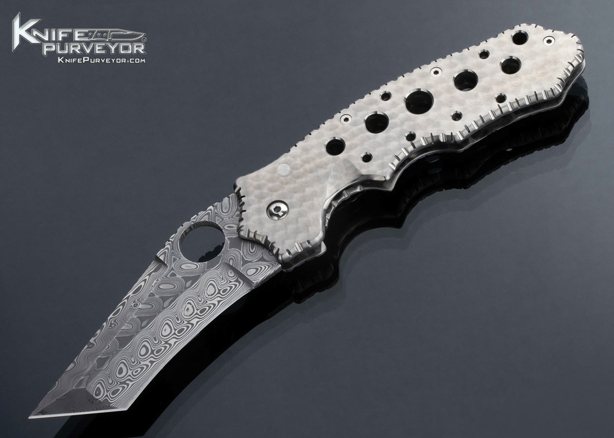 Pat Crawford Custom Knife Damascus Machined Kasper Aluminum Frame Frame ...