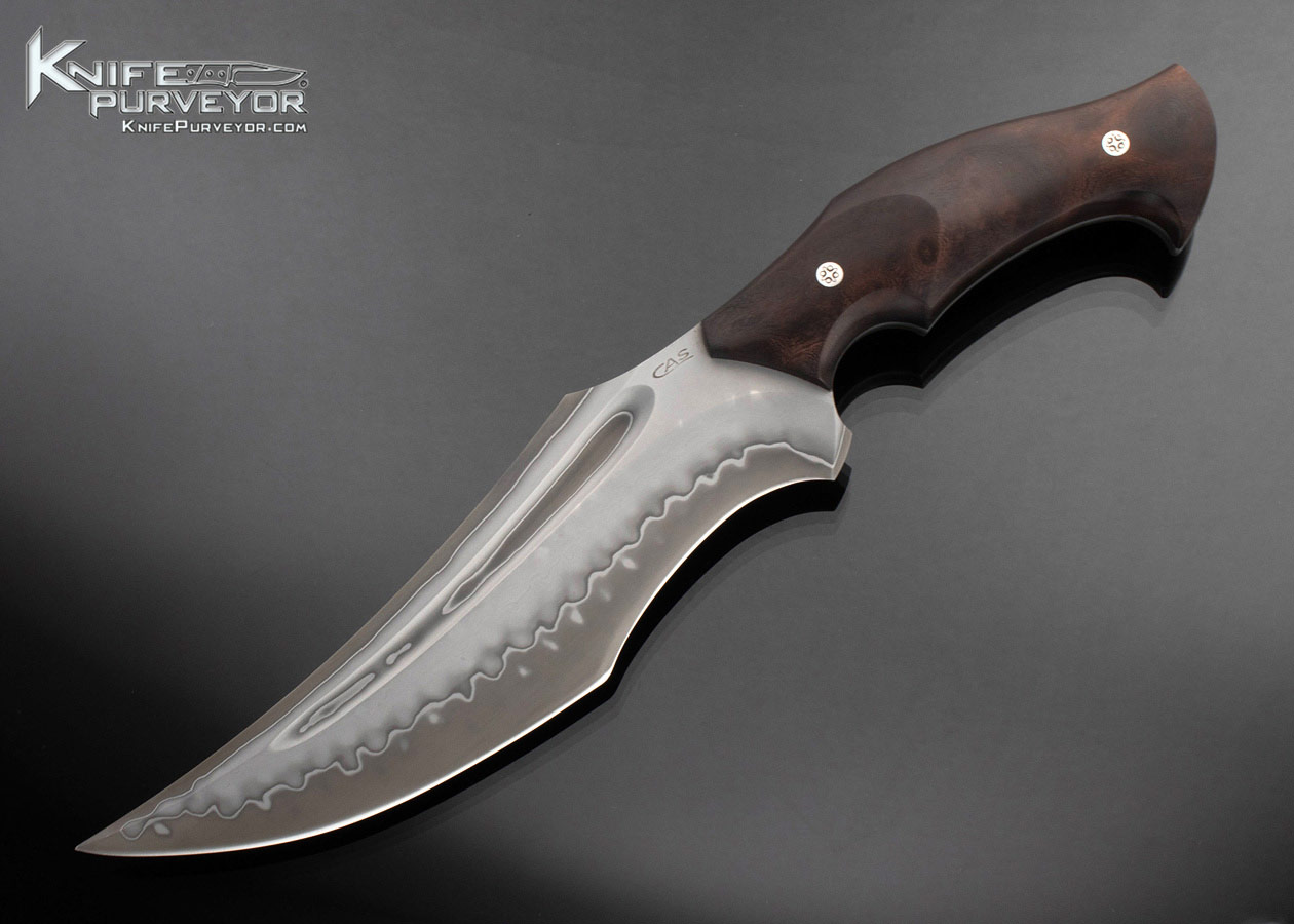 Claudio Sobral Custom Knife San Mai Damascus and Recurved Upswept ...