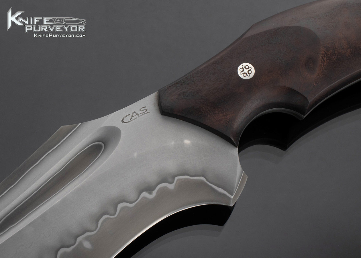 Claudio Sobral Custom Knife San Mai Damascus and Recurved Upswept ...