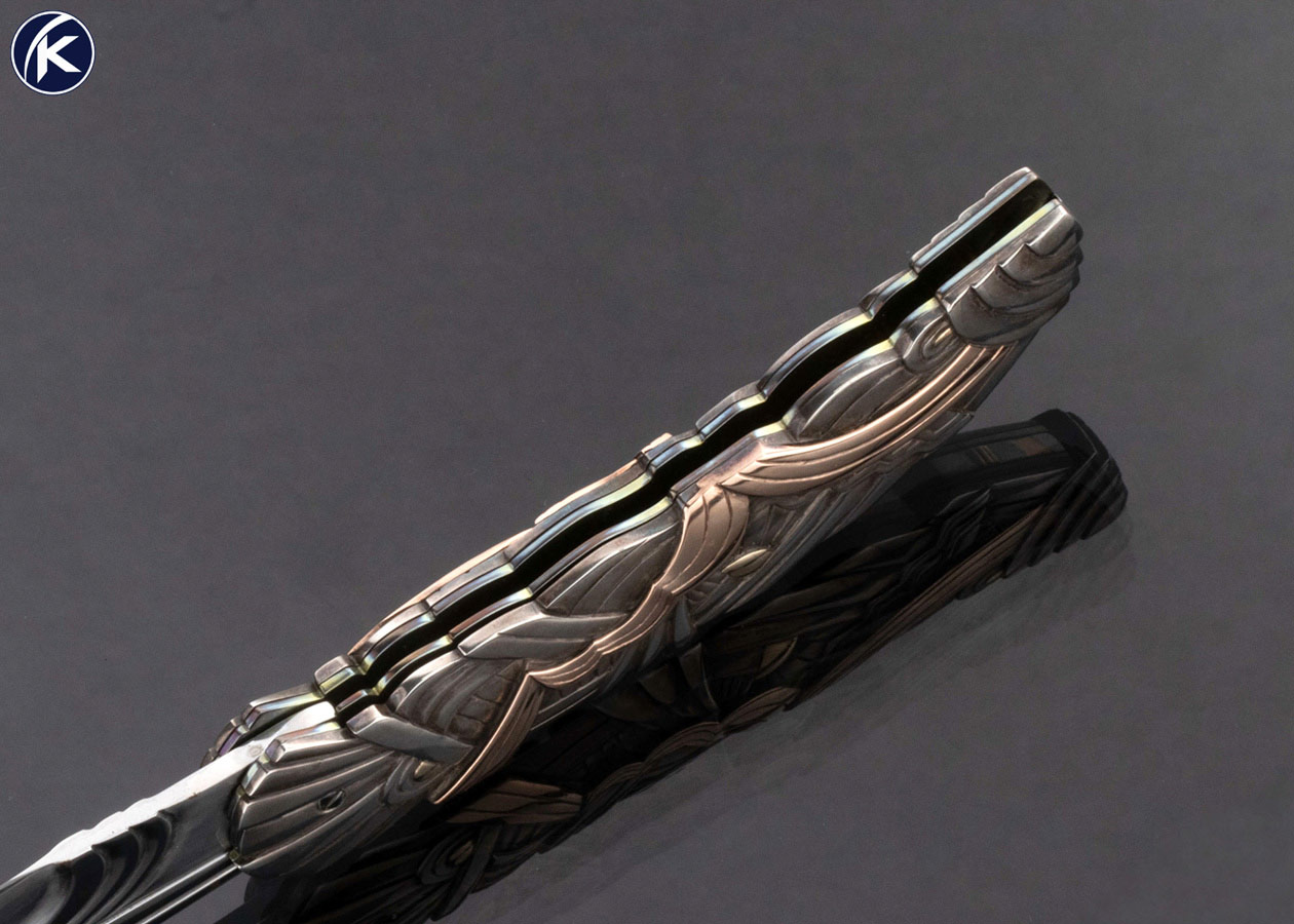 Stephen Olszweski Custom Knife Ron Skaggs Deep Relief Engraved Silver ...