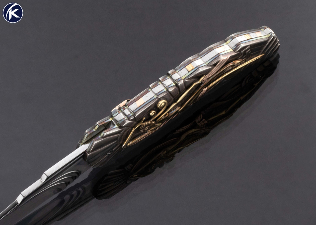 Stephen Olszweski Custom Knife Ron Skaggs Deep Relief Engraved Silver ...