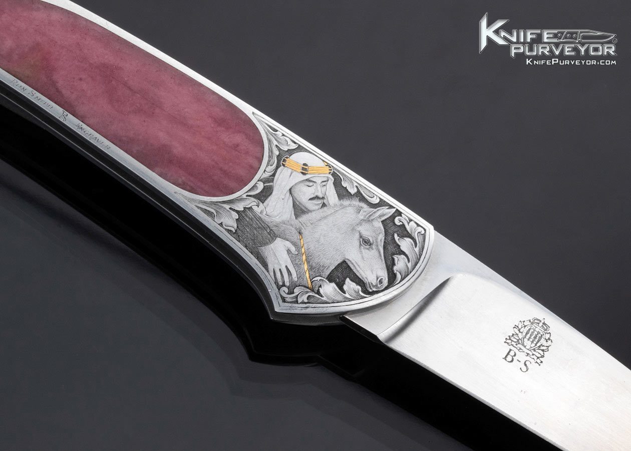 Steve Hoel Custom Knife Ron Smith Engraved Carnelian Interframe ...