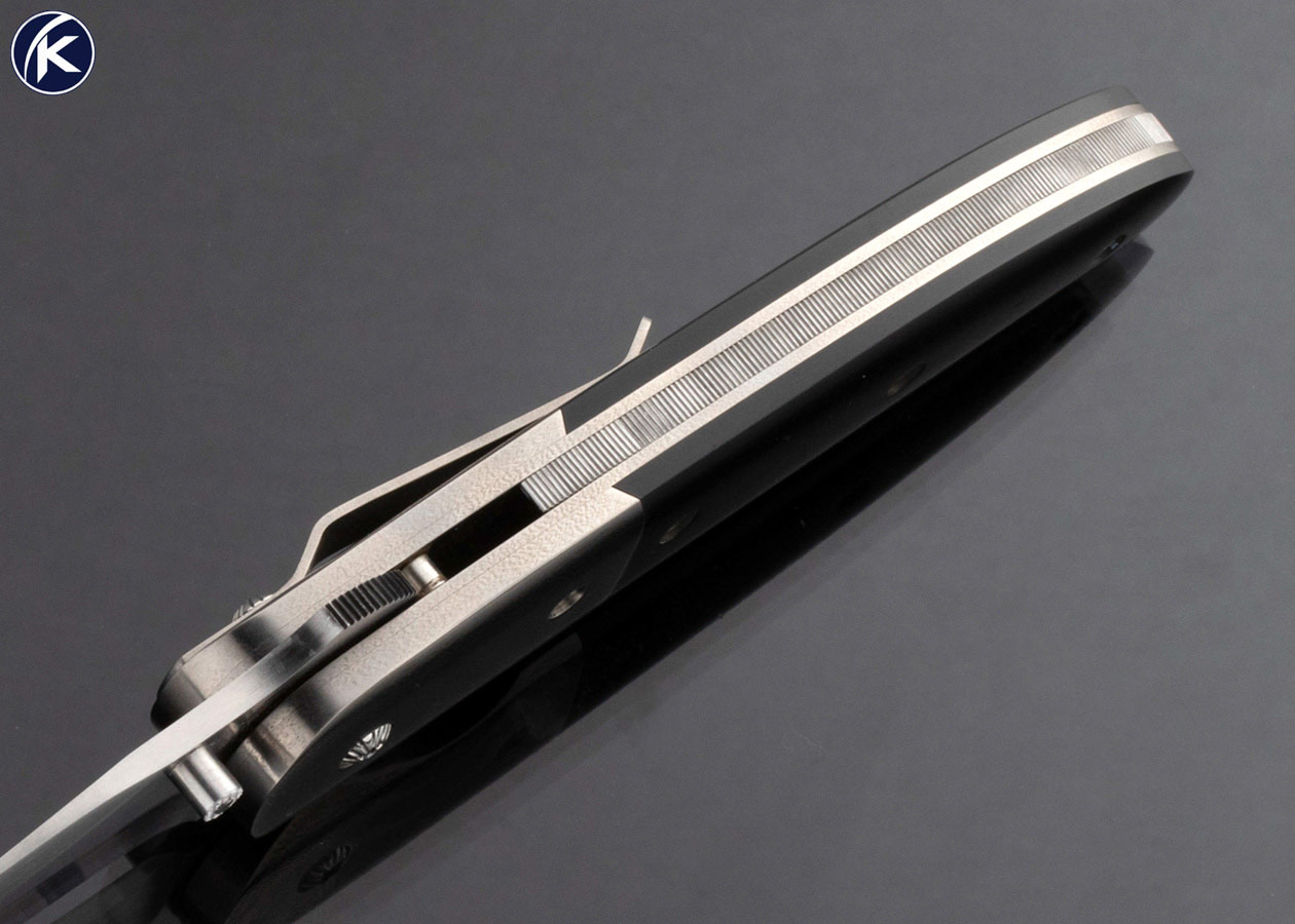 Mel Pardue Custom Knife Linerlock Folder Black Ebony with Clip - Knife ...