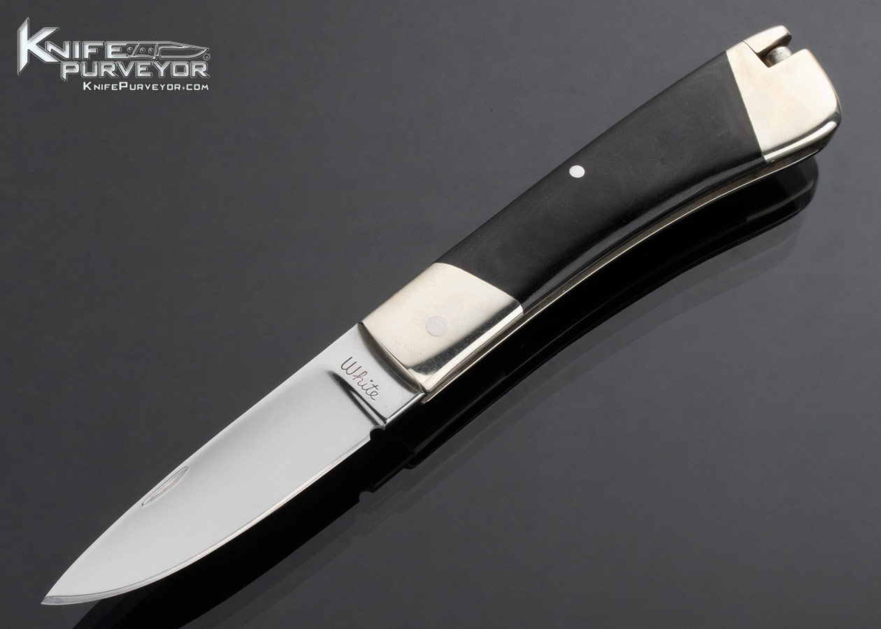 White Custom Knife Brown Micarta Tail Lock - Knife Purveyor