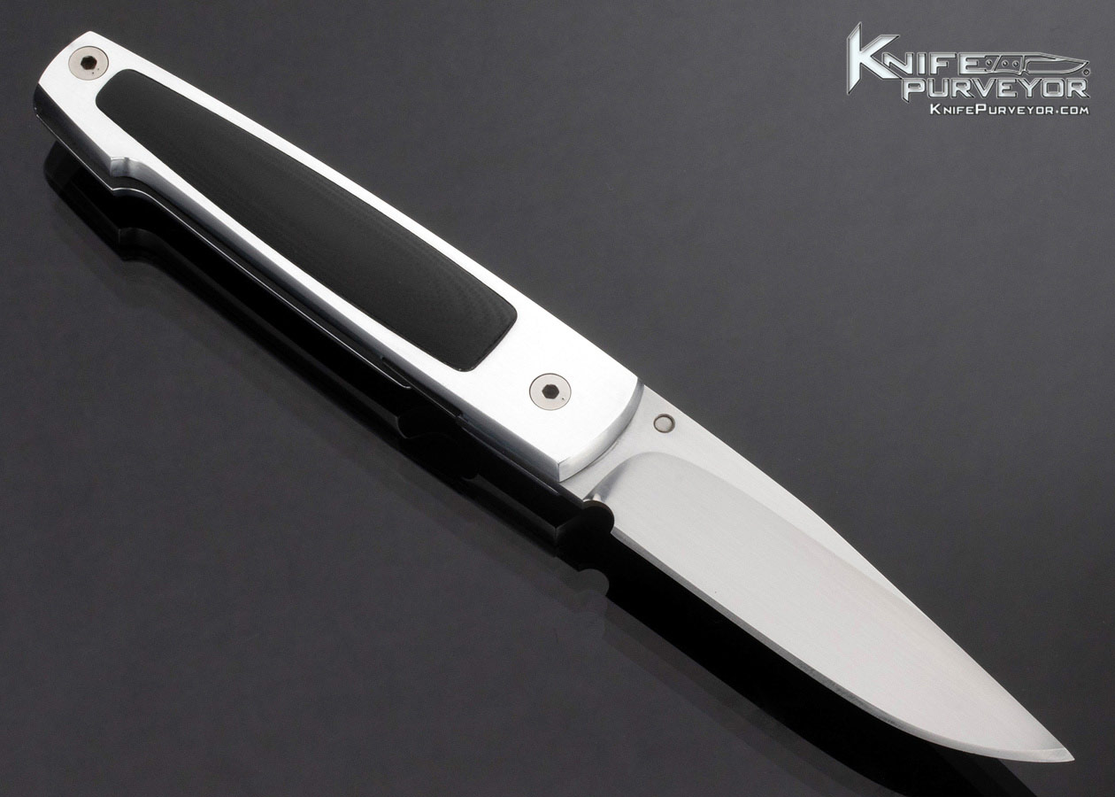 Barry Wood Mike Irie Custom Knife Aluminum Handle with Micarta Inlay ...