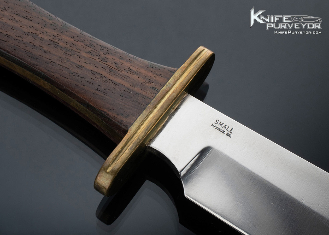 Jim Small Custom Knife Rosewood and Brass Bowie Style Hunting Knife ...