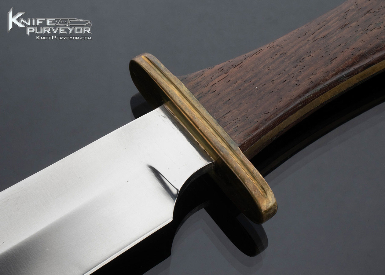 Jim Small Custom Knife Rosewood and Brass Bowie Style Hunting Knife ...