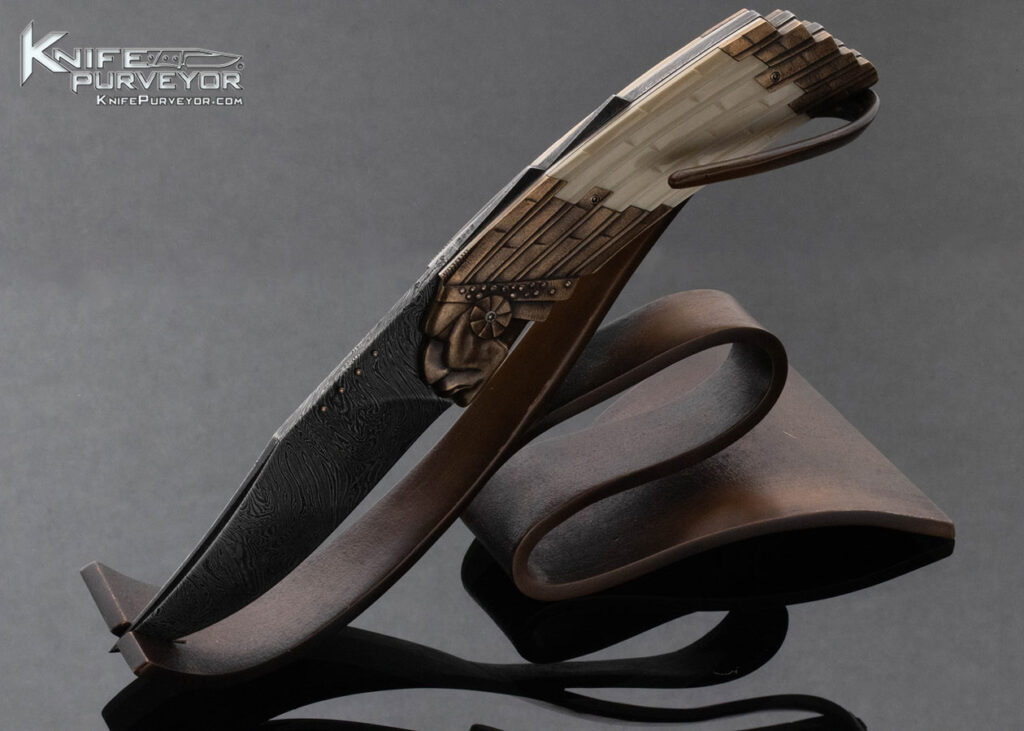 Joseph Rusnak Custom Knife 2008 Bronze and Carved Indian Head "Sitting ...