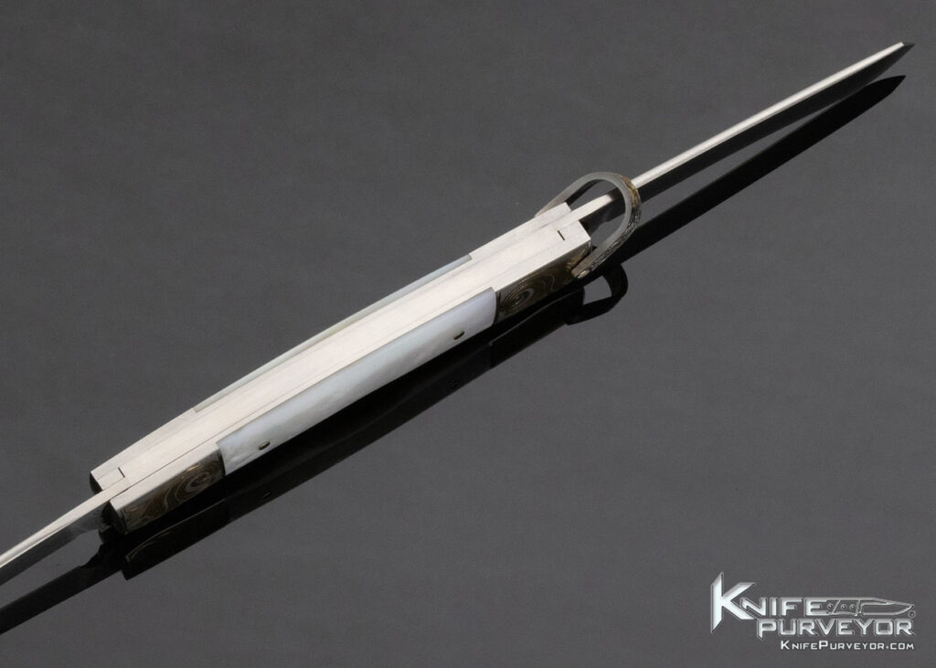 Jess Horn Custom Knife Tim George Engraved Mother of Pearl Two Blade ...