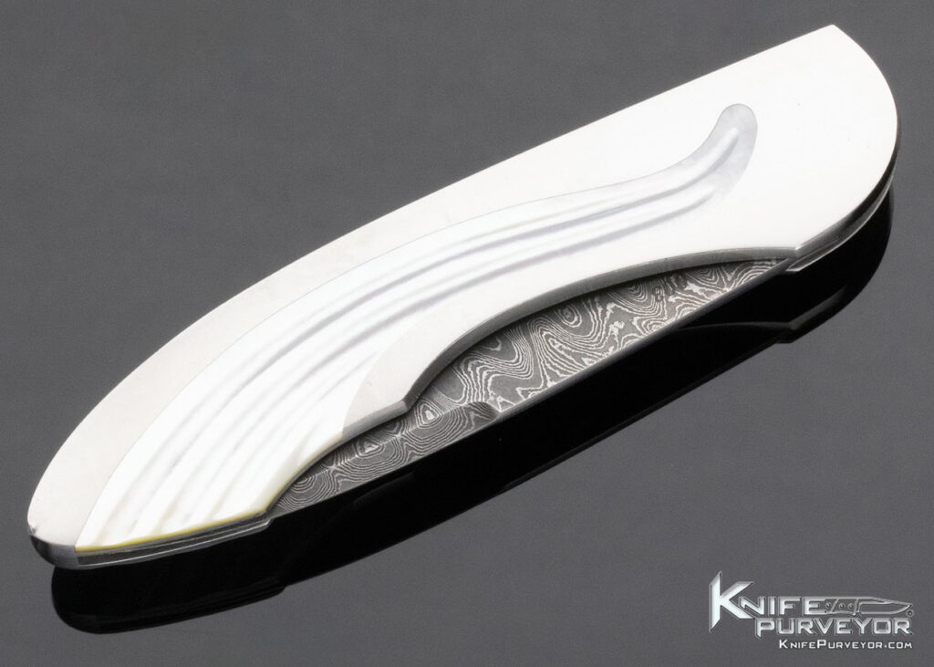 Warren Osborne Custom Knife Mike Norris Stainless Damascus Fluted Pearl ...