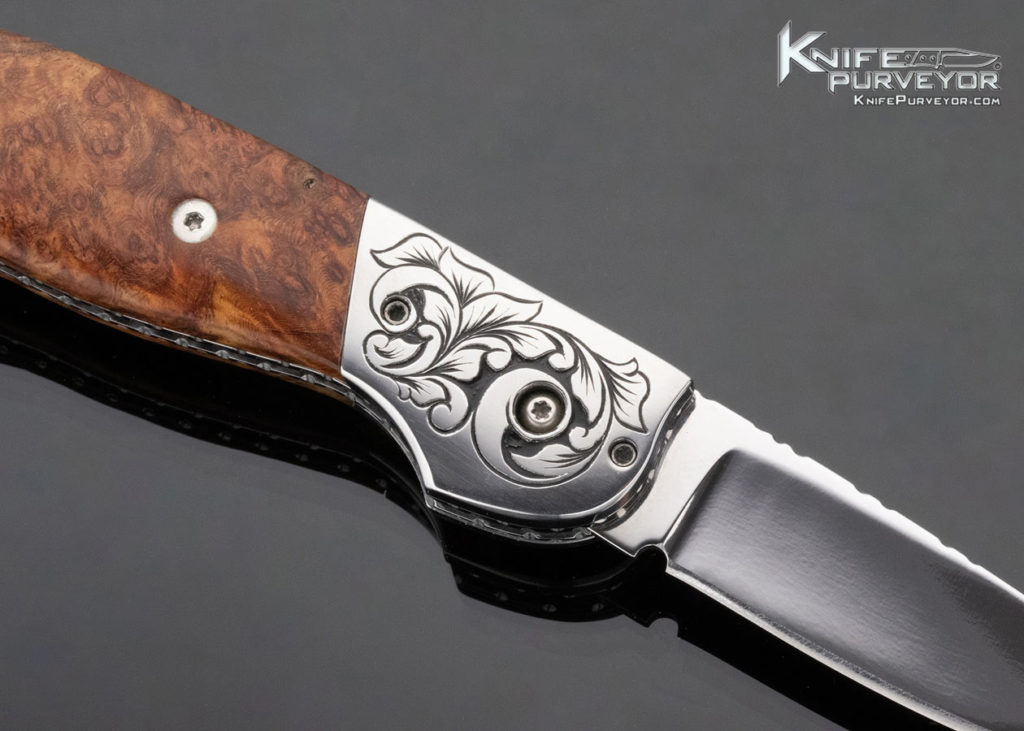 Mike Whiskers Allen Custom Knife Engraved Birdseye Burl Engraved ...
